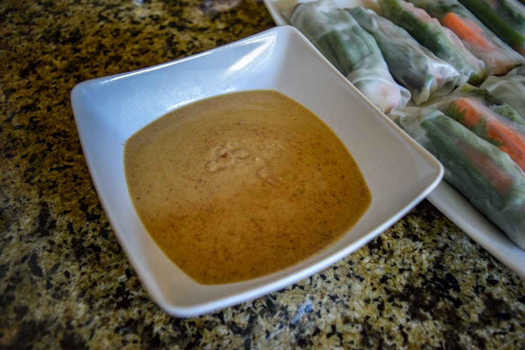 Veggie Spring Rolls + Peanut Dipping Sauce – Up As I Go
